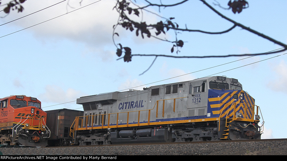CREX 1312 as a DPU on a BNSF Freight